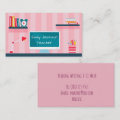 Teacher Pink Stripes School Theme Business Card | Zazzle