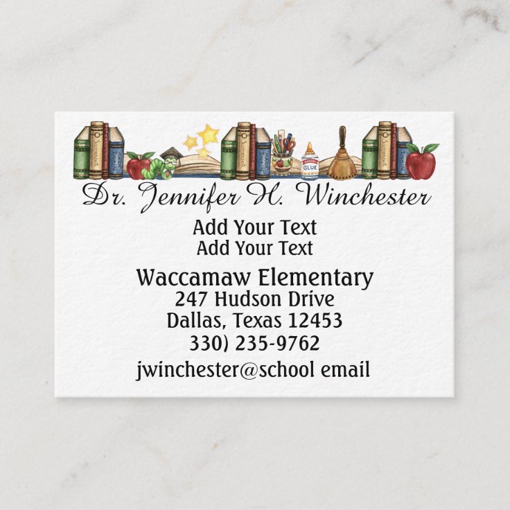 Teacher / Principal Business Card | Zazzle
