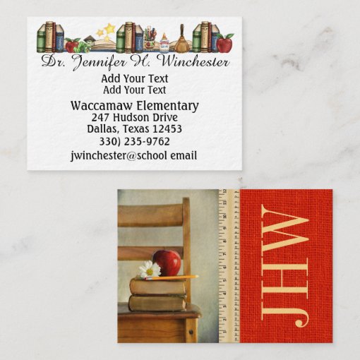 Teacher / Principal Business Card | Zazzle