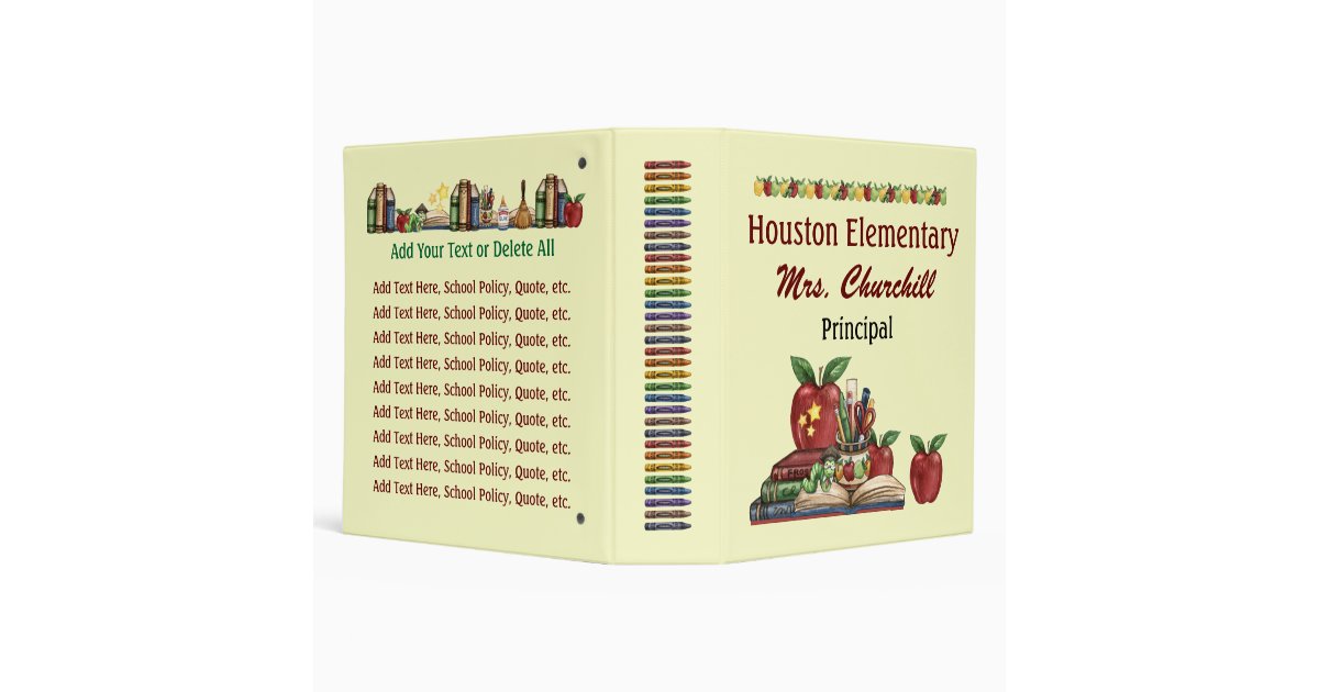Teacher / Principal School Binder - SRF | Zazzle