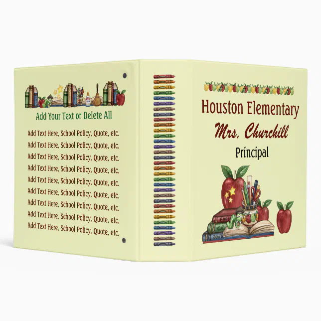 Teacher / Principal School Binder - SRF | Zazzle