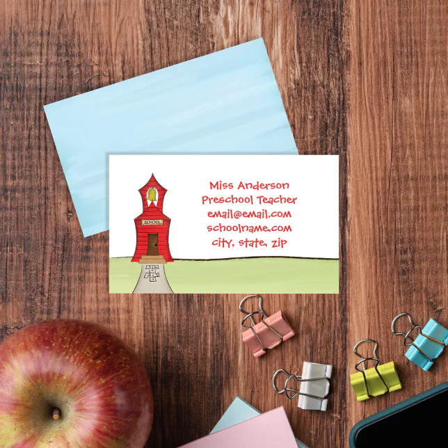 Teacher Professional Cute Custom Business Card | Zazzle
