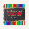 Teacher Quote Chalkboard Pencils Appreciation Notebook | Zazzle