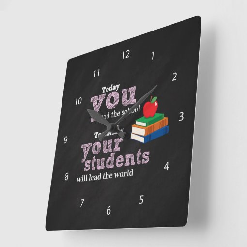 Teacher quote square wall clock | Zazzle