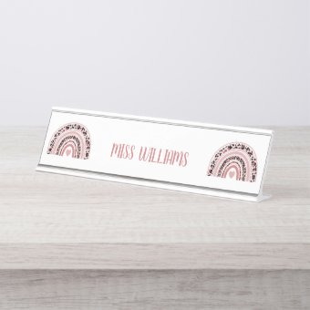 Teacher Rainbow Appreciation Desk Name Plate | Zazzle