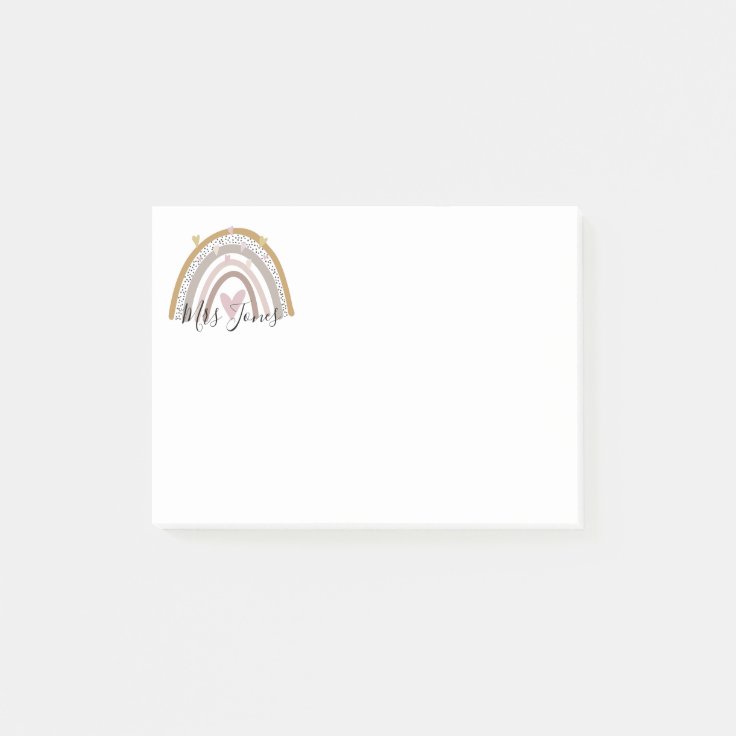 teacher rainbow retirement post-it notes | Zazzle