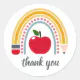 Teacher Rainbow Thank You Classic Round Sticker | Zazzle