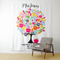 Teacher retirement apple tree with names tapestry | Zazzle