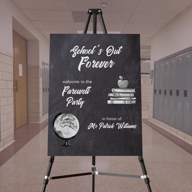 Teacher Retirement Farewell Blackboard Nostalgic Foam Board | Zazzle