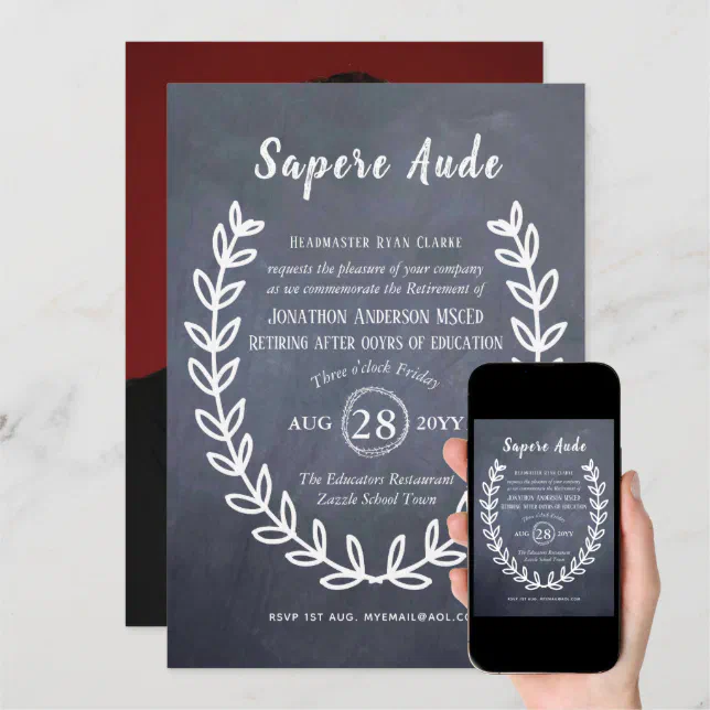 Teacher Retirement Invitations Professor Lecturer | Zazzle