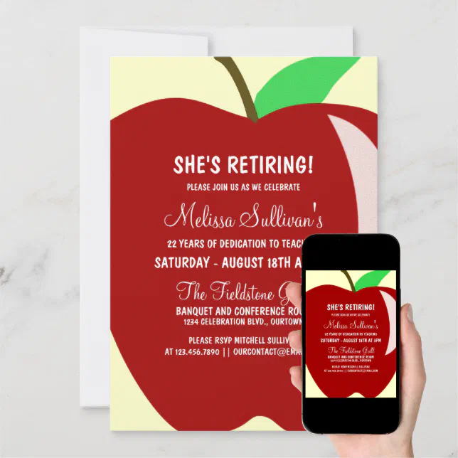 Teacher Retirement Party Invitation | Zazzle