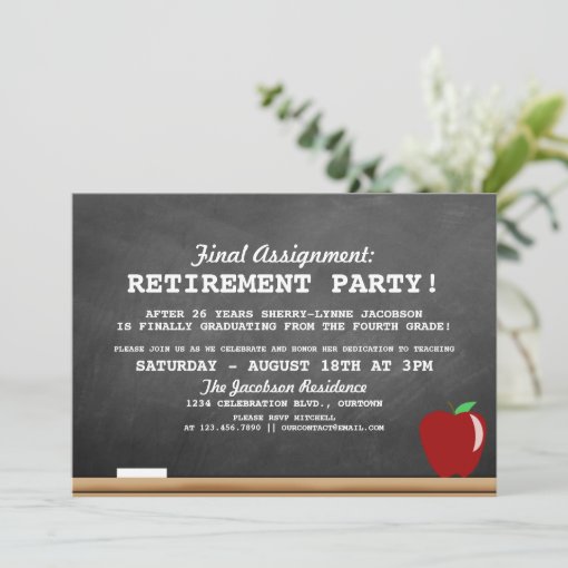 Teacher Retirement Party Invitation | Zazzle