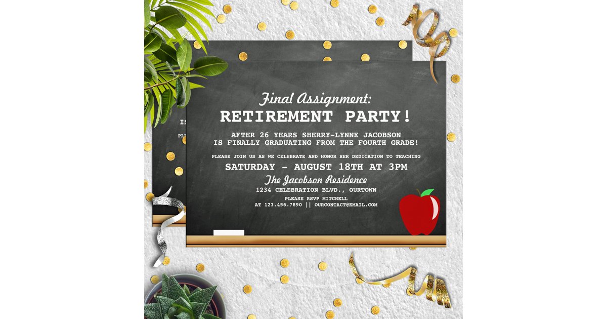 Teacher Retirement Party Invitation | Zazzle