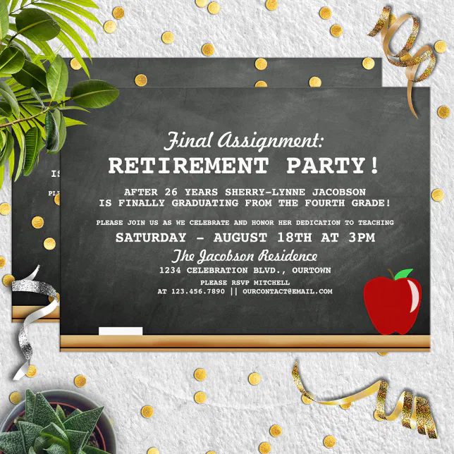 Teacher Retirement Party Invitation | Zazzle