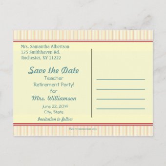Teacher Retirement Save the Date Postcard | Zazzle