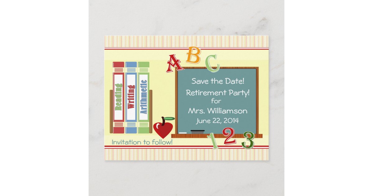 Teacher Retirement Save the Date Postcard | Zazzle