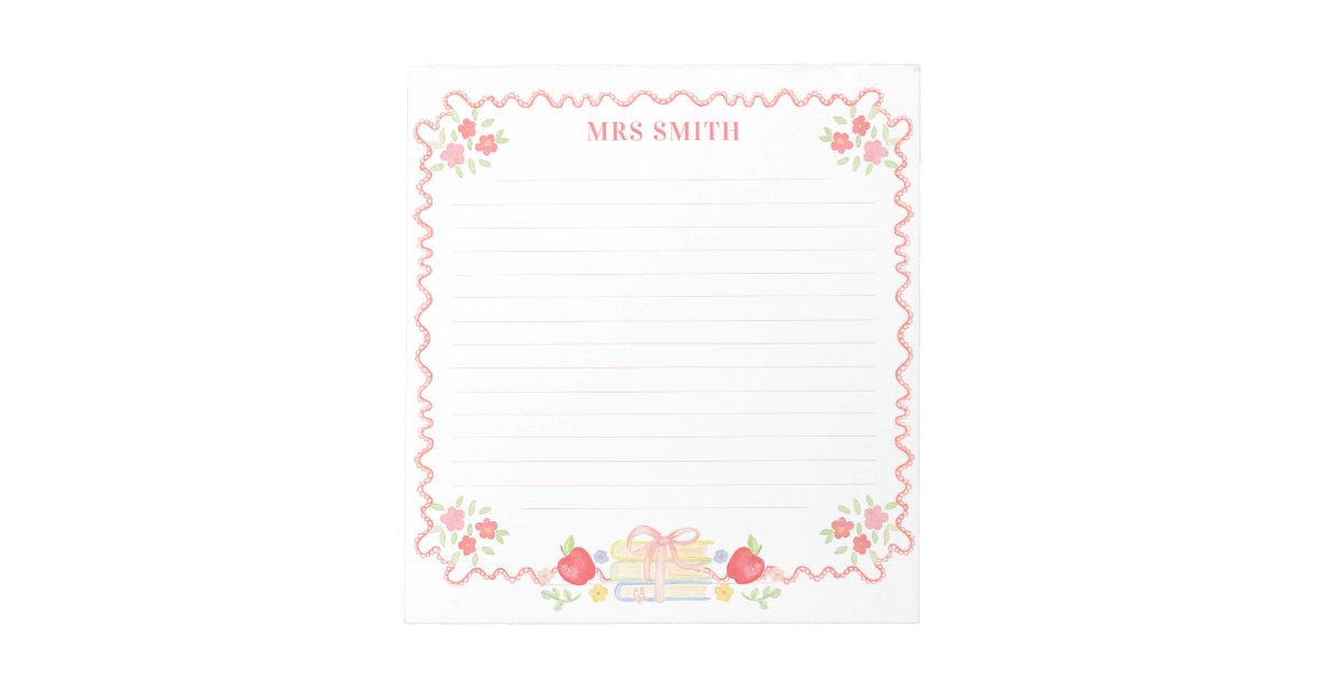 Teacher | School Crest | Monogram Notepad | Zazzle