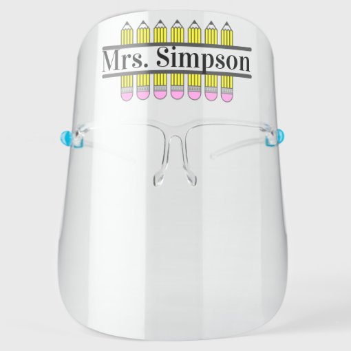 Teacher School Personalized Custom Name Face Shield | Zazzle