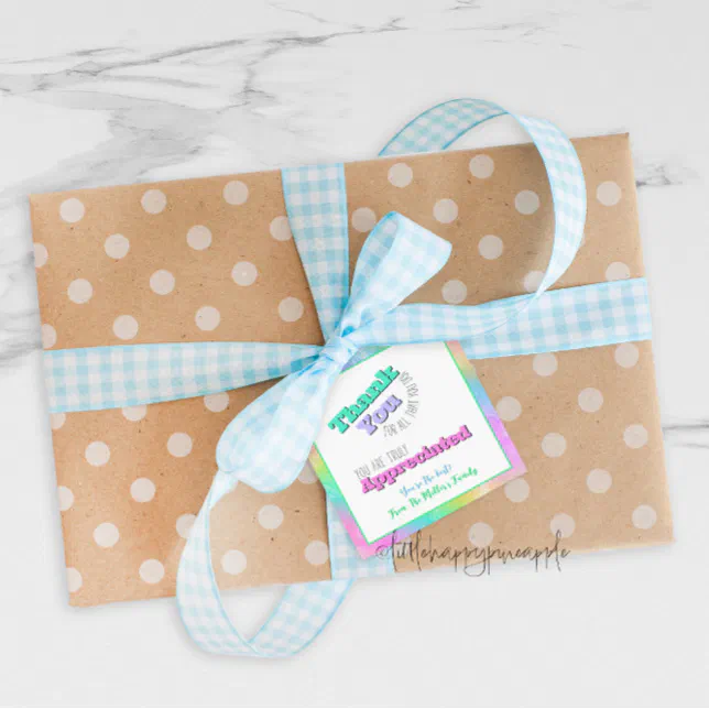 Teacher/Staff Appreciation Thank You Gift Tag | Zazzle