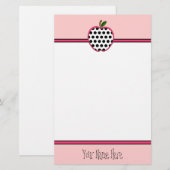 Teacher Stationery - Polka Dot Apple | Zazzle