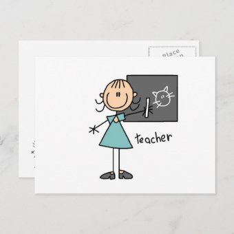 Teacher Stick Figure Postcard | Zazzle