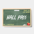 Teacher Student Bathroom Hall Pass Chalkboard Badge | Zazzle