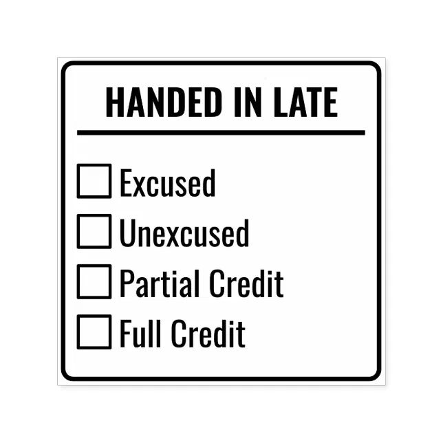 Teacher Student Late Grading Checklist Self-inking Stamp | Zazzle