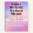 Teaching is a Work of Heart Teacher Appreciation Notebook | Zazzle.com