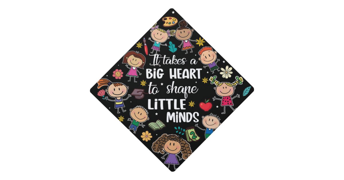 Teacher Teaching Little Minds Graduation Cap Topper | Zazzle