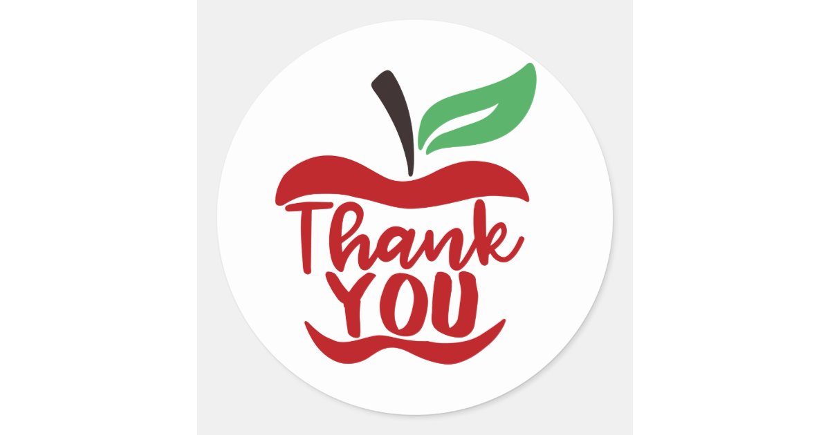 Teacher Thank you apple sticker | Zazzle