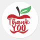 Teacher Thank you apple sticker | Zazzle