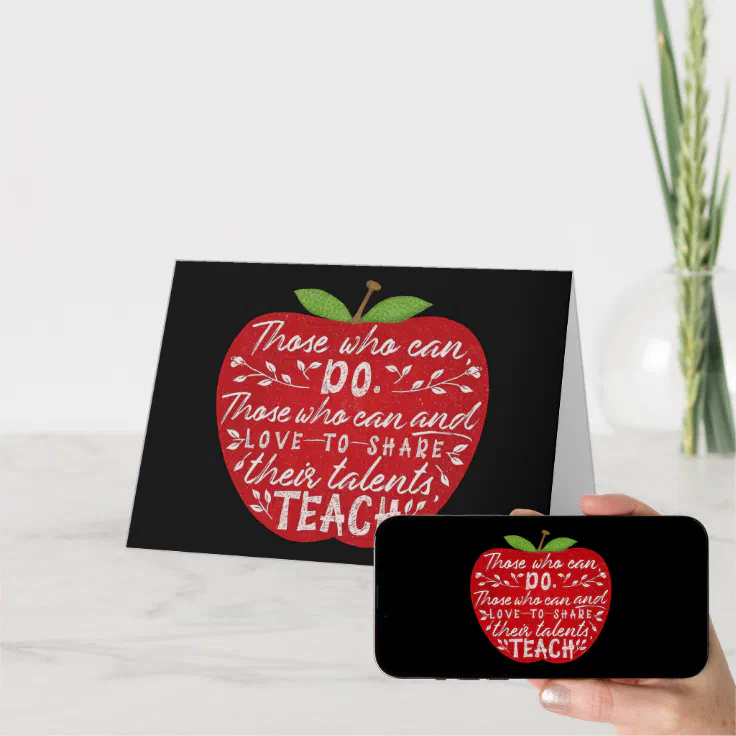 Teacher Thank You School | Apple Teaching Quote Card | Zazzle