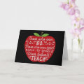Teacher Thank You School | Apple Teaching Quote Card | Zazzle