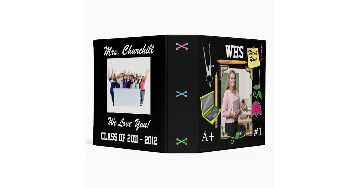 Teacher Thank You - See Back 3 Ring Binder | Zazzle