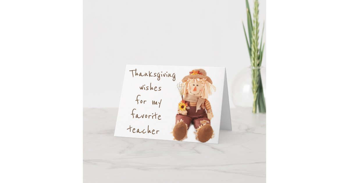 ***TEACHER*** THANKFUL FOR YOU-THANKSGIVING CARD | Zazzle