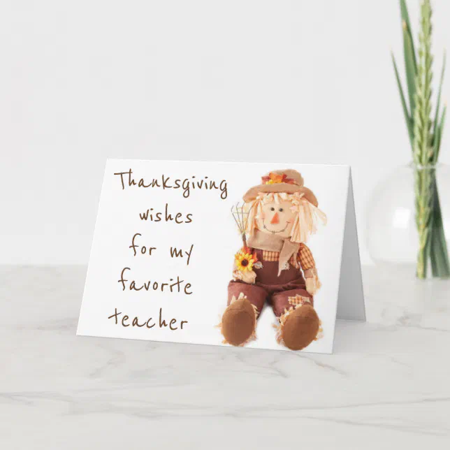 ***TEACHER*** THANKFUL FOR YOU-THANKSGIVING CARD | Zazzle