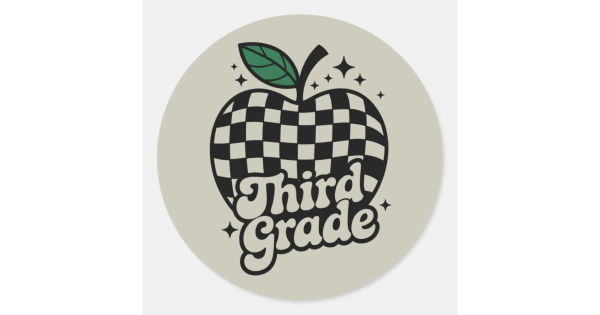 Teacher Third Grade 3rd Back to School Classic Round Sticker | Zazzle
