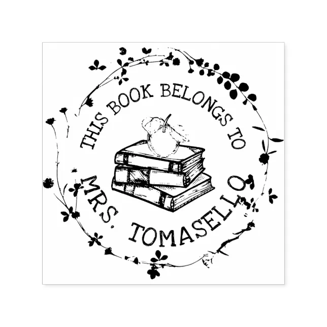TEACHER This Book Belongs To Personalized Self-inking Stamp | Zazzle