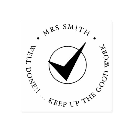 Teacher tick well done homework rubber stamp | Zazzle.com