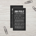 Teacher Tutor Chalkboard Business Card | Zazzle