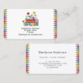 Teacher Tutor Trainer Rainbow Pencils Business Card | Zazzle