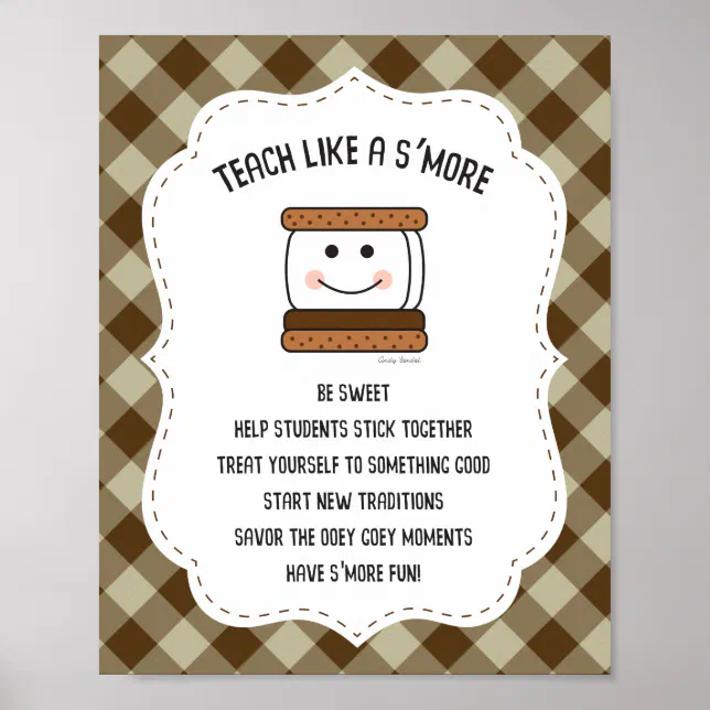 Teacher Wall Print Camping Classroom Theme S'mores | Zazzle