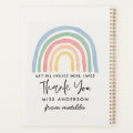 Teacher watercolor rainbow cute modern planner | Zazzle
