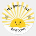 Teacher Well Done! | Classic Round Sticker Reward | Zazzle