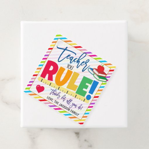Teacher You Rule Gift Tags | Zazzle
