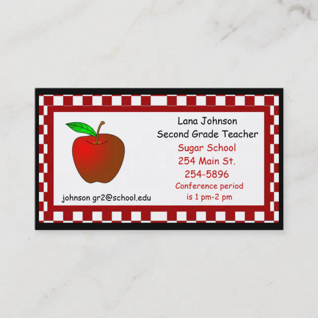 Teachers Apple Business Card | Zazzle