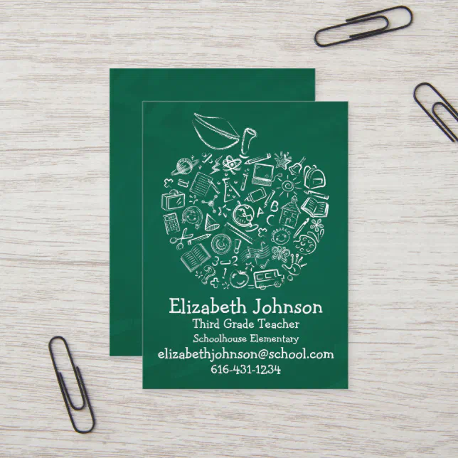 Teachers Apple Business Card | Zazzle