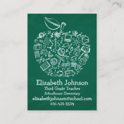 Teachers Apple Business Card | Zazzle