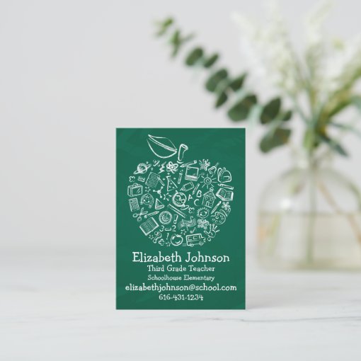 Teachers Apple Business Card | Zazzle