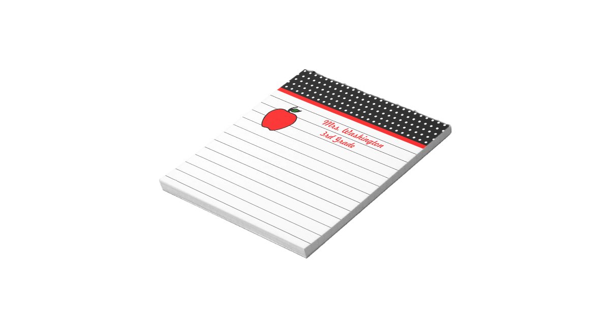 Teacher's Apple Notepad | Zazzle